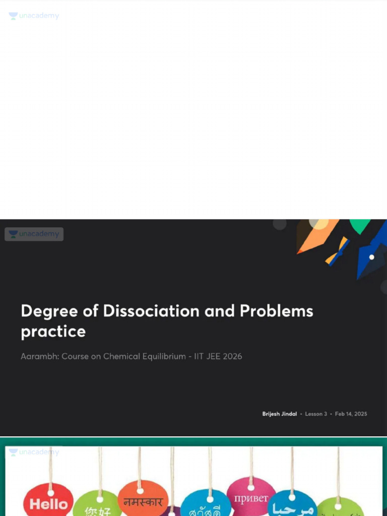 Degree of Dissociation and Problems Practice With Anno | PDF