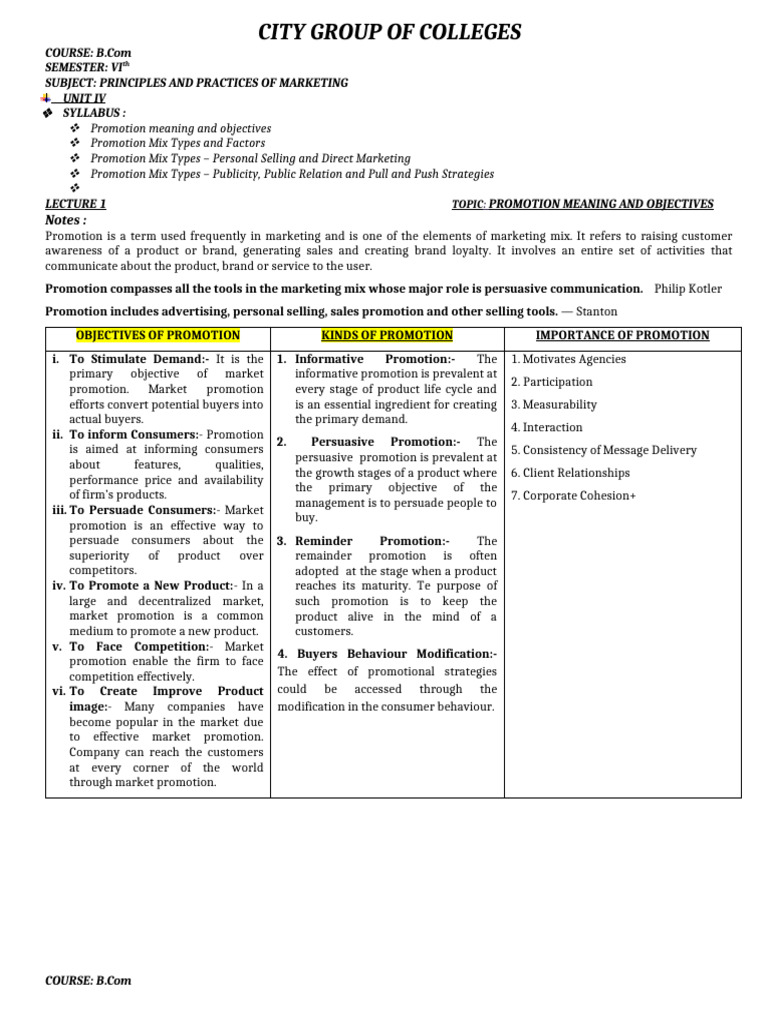 Marketing Practices Unit 4 | PDF | Retail | Marketing