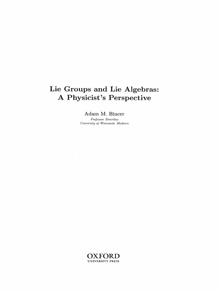 Lie Groups and Lie Algebras | PDF | Representation Theory | Lie Groups