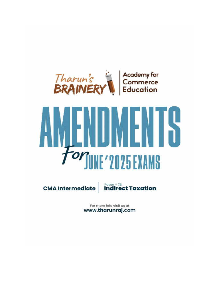 CMA Inter June 25 Amendments | PDF | Taxes | Government Finances