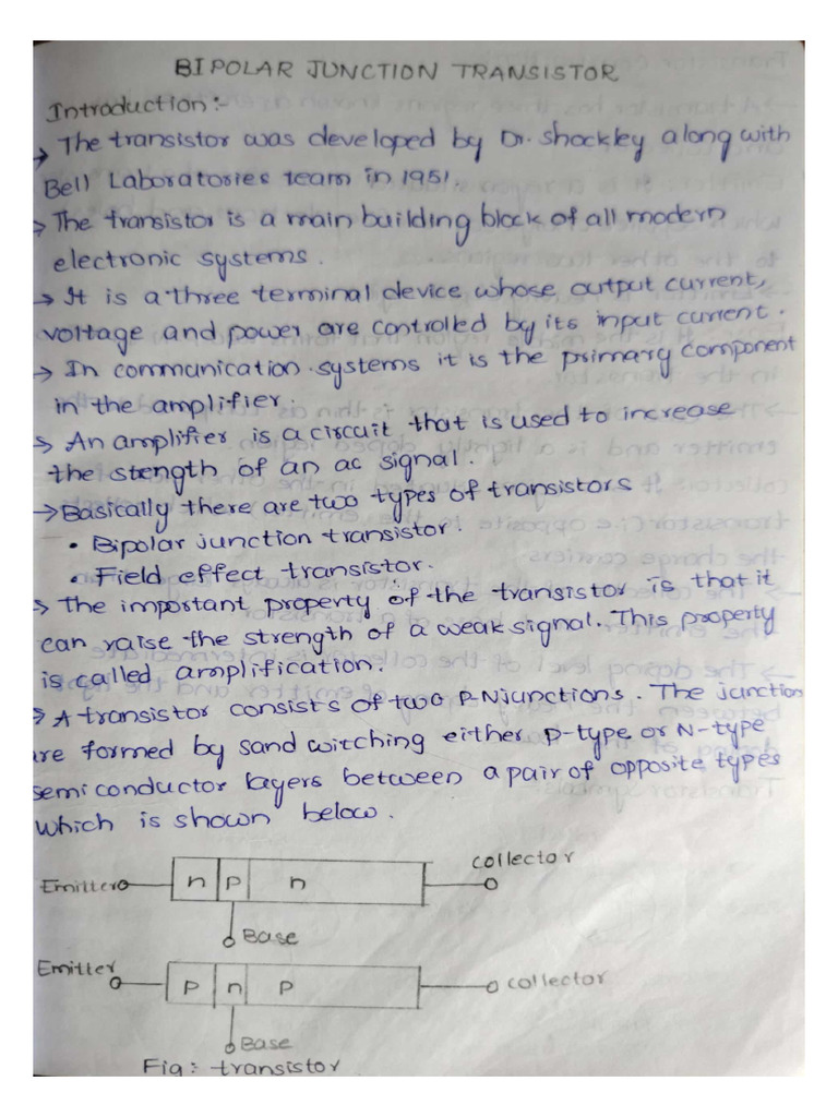 Unit 3 - Bipolar Junction Transistor (BJT) | PDF | Bipolar Junction Transistor | Integrated Circuit