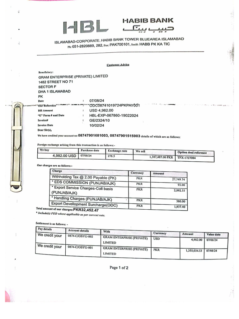 Bank Correspondence and Filling | PDF