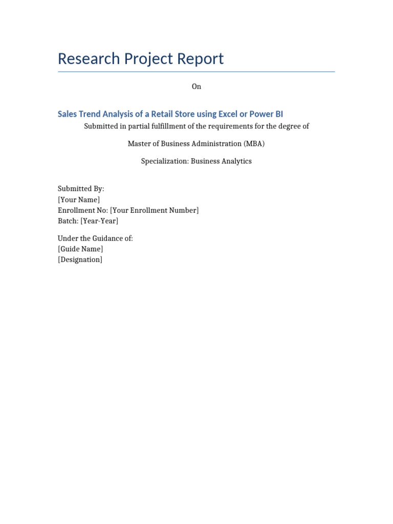 Sales Trend Analysis RPR | PDF | Data | Data Analysis