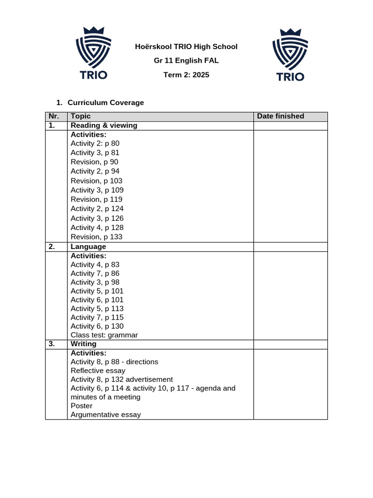 Gr11 Afrikaans | PDF