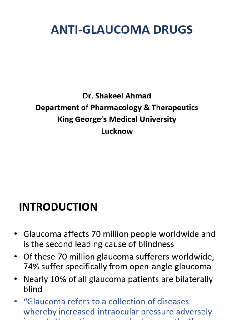 Anti Glaucoma Drugs Paramedical | PDF | Glaucoma | Ophthalmology