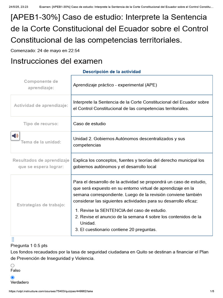 Examen - (APEB1-30%) Caso de Estudio - Interprete La Sentencia de La Corte Constitucional Del ...