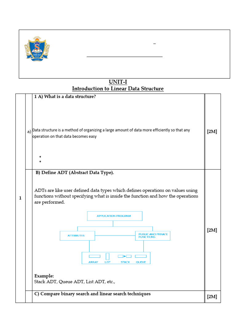Updated DS All Units Question To Answers-1 | PDF | Time Complexity | Data Structure