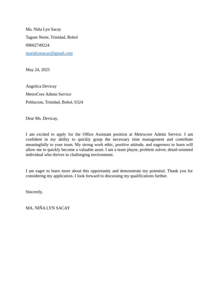 Application Letter Techwrite | PDF | Cognitive Science | Behavior Modification