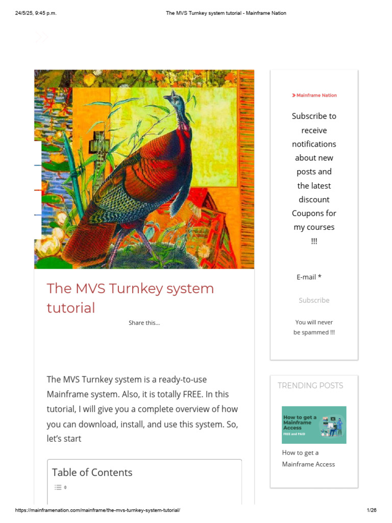 The MVS Turnkey System Tutorial - Mainframe Nation | PDF | Computer Science | Software