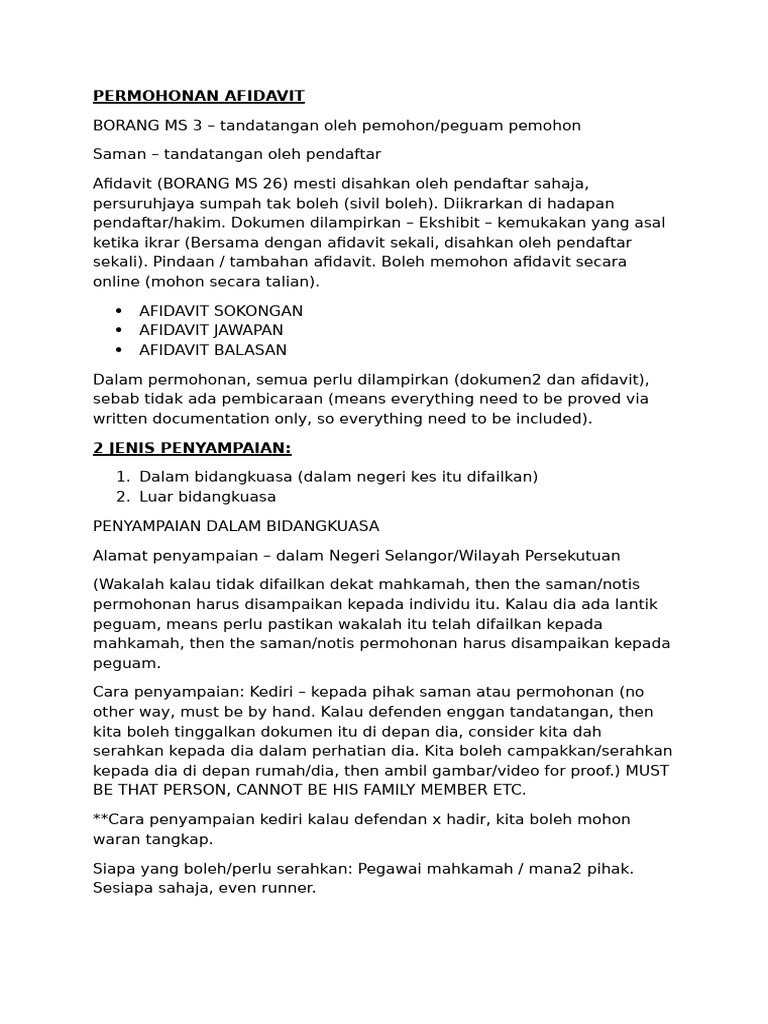 (MAL) Permohonan & Afidavit | PDF