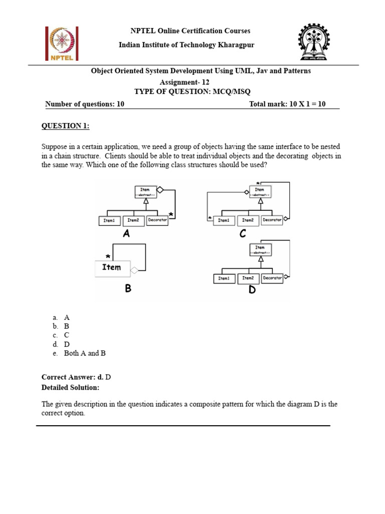OOSD Assignment 12 Revised 02.04.2025 | PDF | Class (Computer Programming) | Boolean Data Type