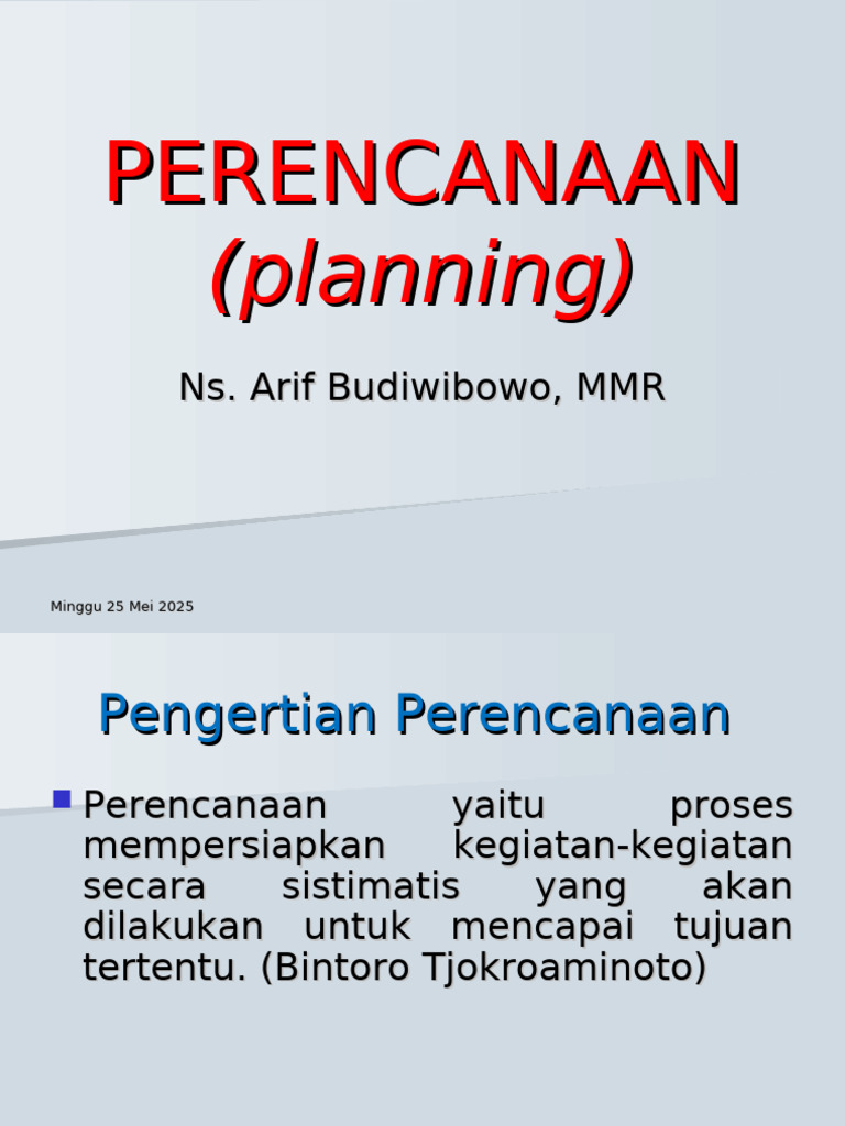 PERENCANAAN (Planning) | PDF
