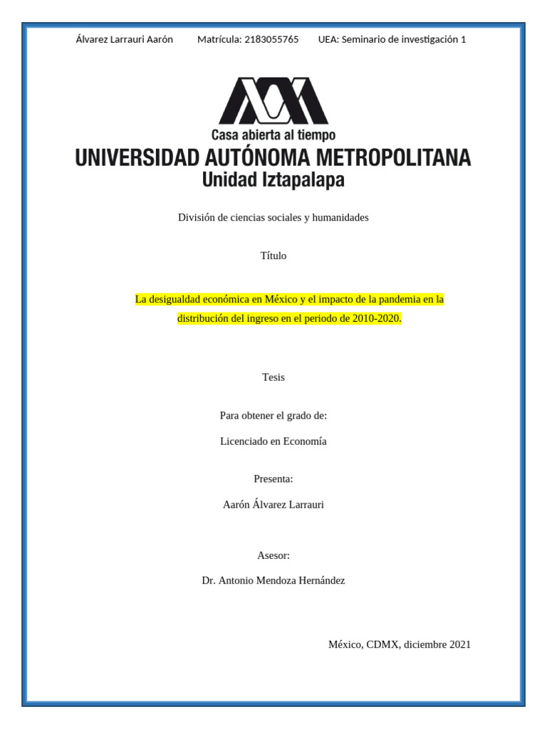 ÁAarón - Avance 4 Tesis | PDF | Discriminación y relaciones raciales ...