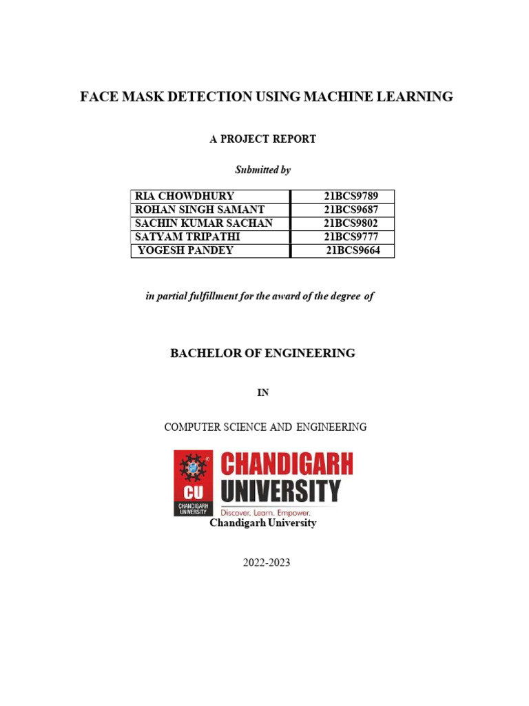 Face Mask Detection Using Machine Learning Final Report | PDF | Machine Learning | Usability