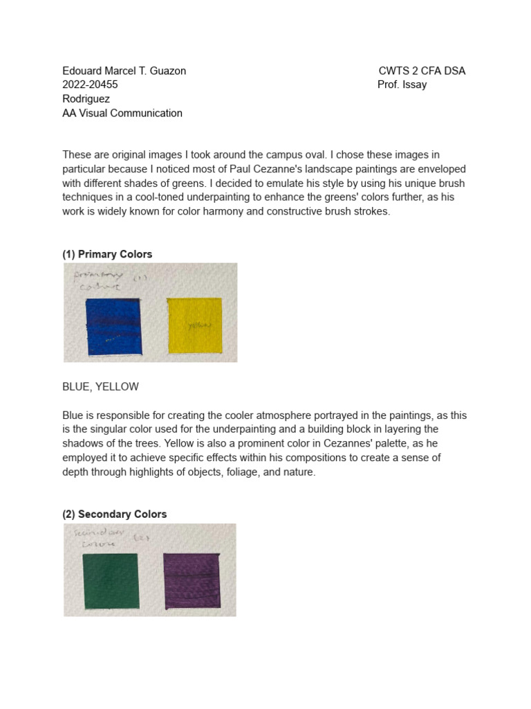 Color Wheel Study - Guazon | PDF