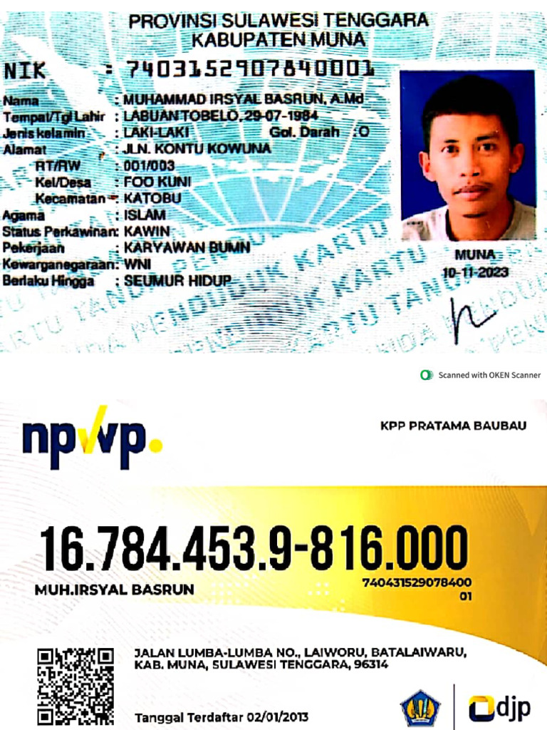 KTP NPWP Irsyal | PDF