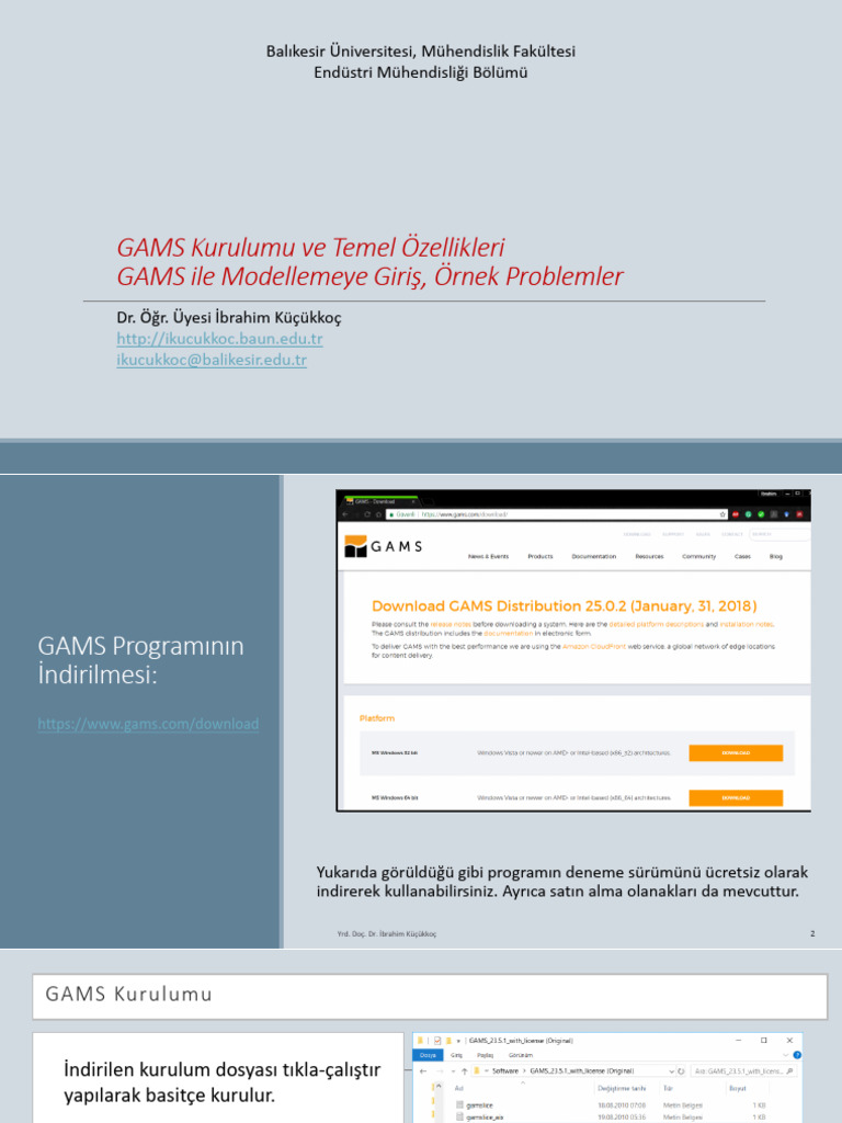 GAMSKurulumu Ve Kullanimi | PDF