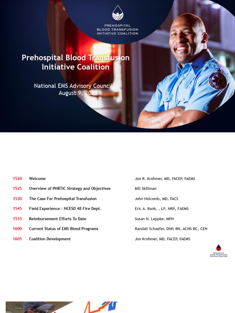 Prehospital Blood Transfusion Initiative Coalition Presentation