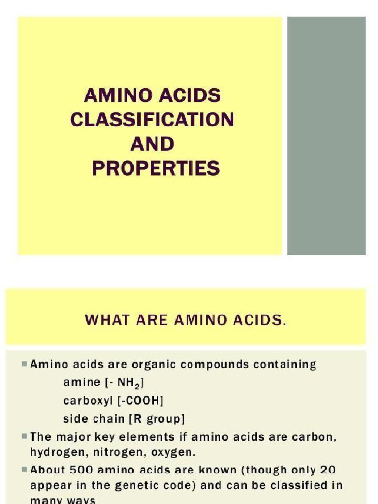 Amino Acid Classification | PDF | Amino Acid | Chirality (Chemistry)