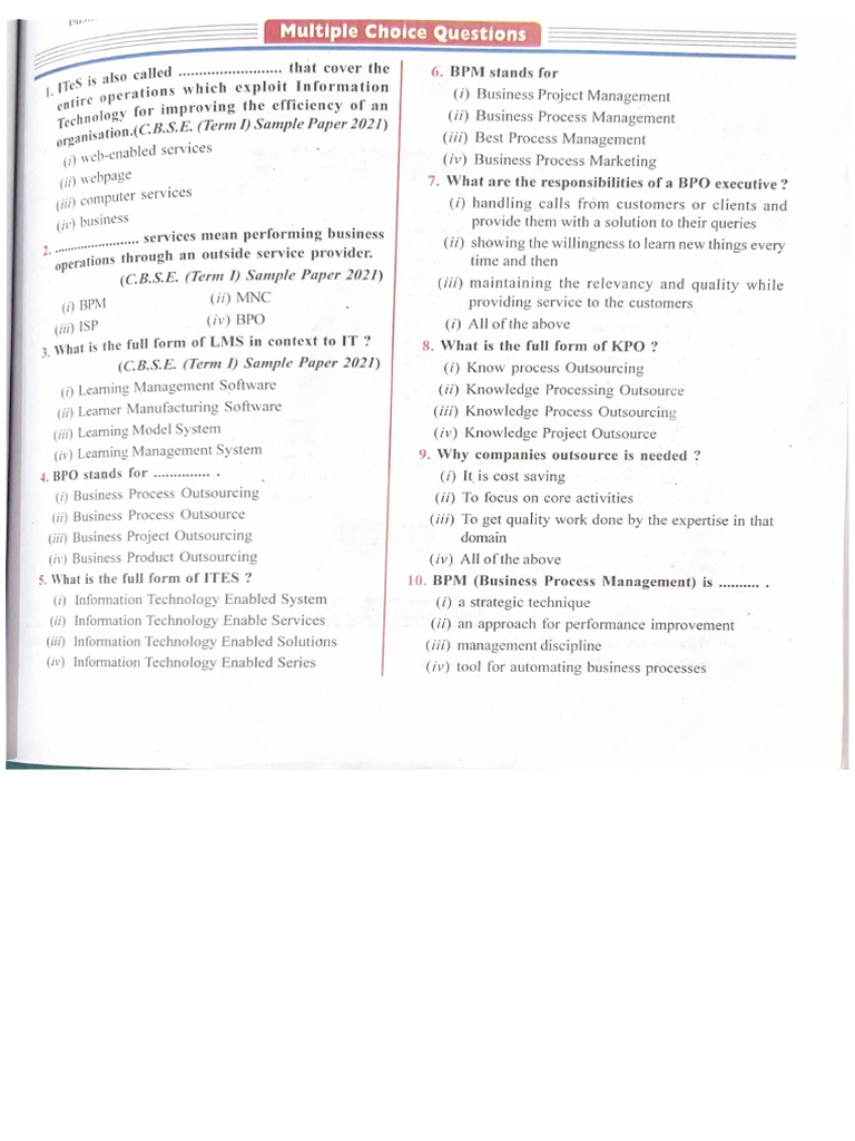 Introduction to IT-ITeS industry | PDF