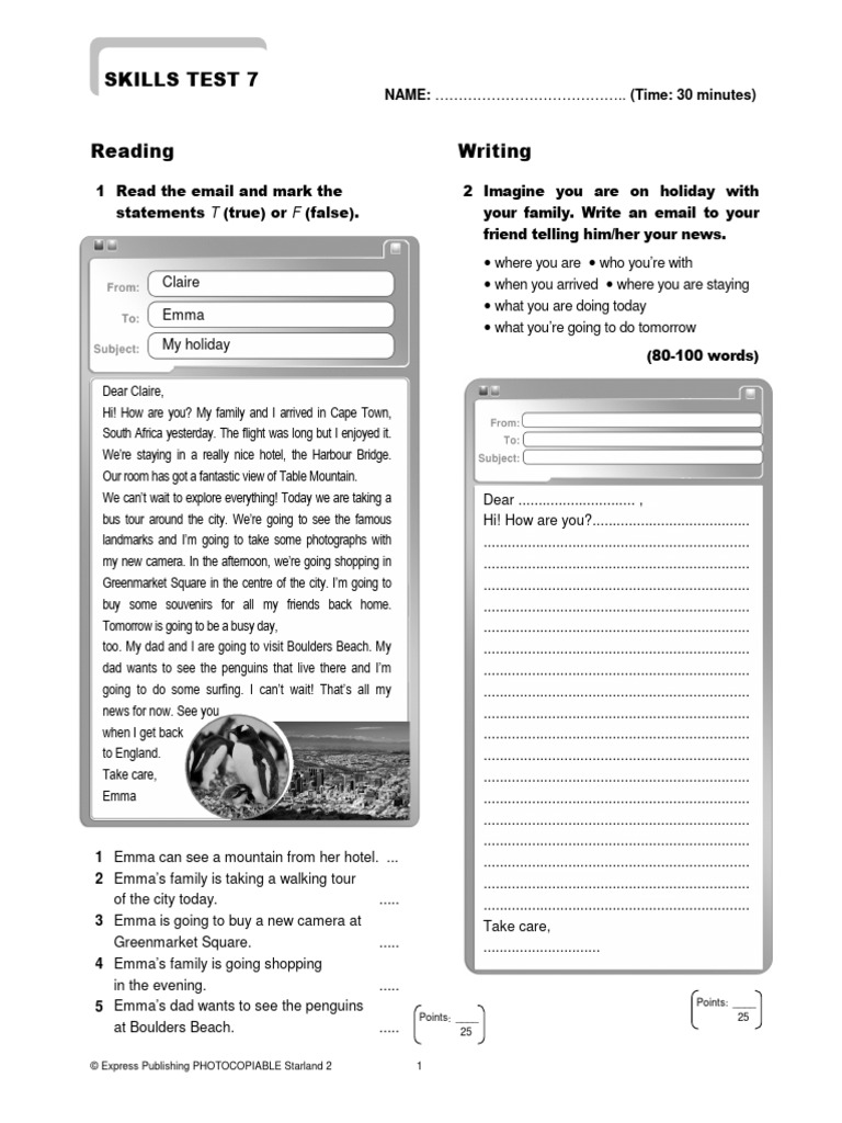 2 Starland 2 Skills Test 7 | PDF