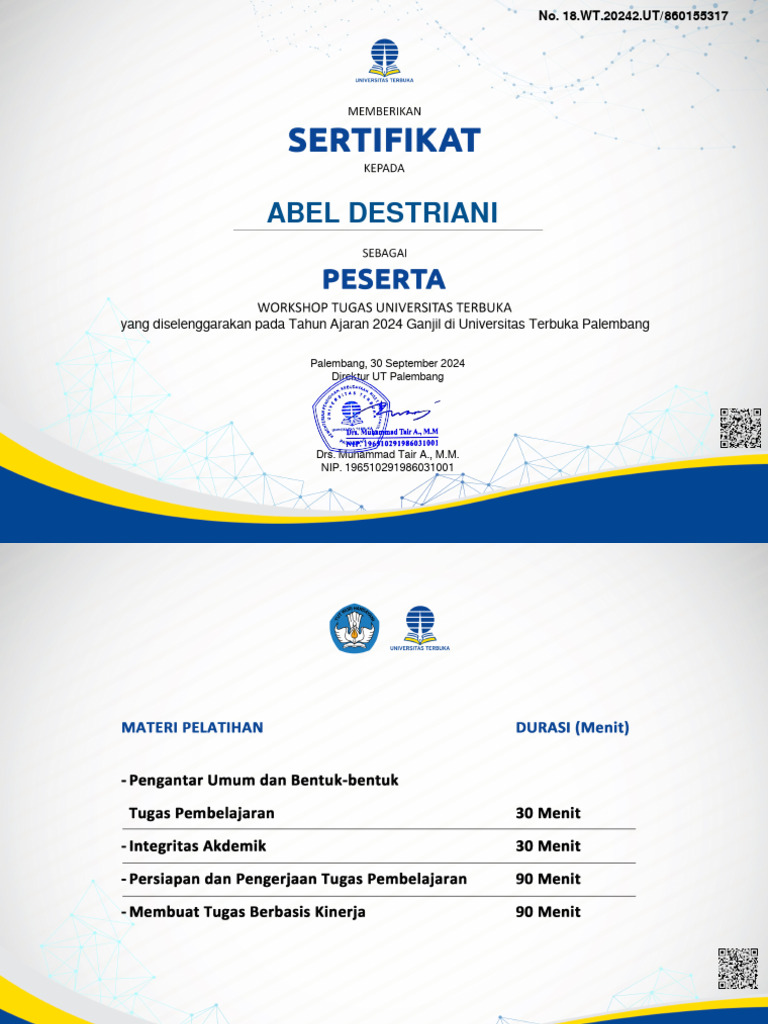 Sertifikat WorkShop AD | PDF
