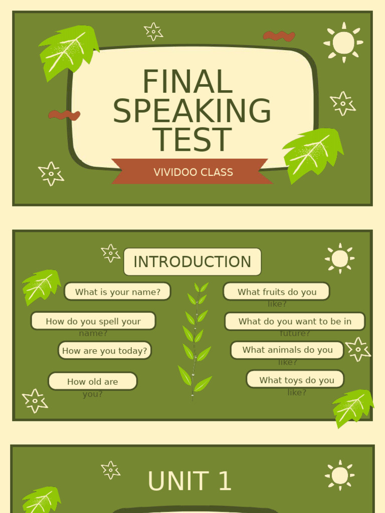 Vividoo Final Speaking Test | PDF