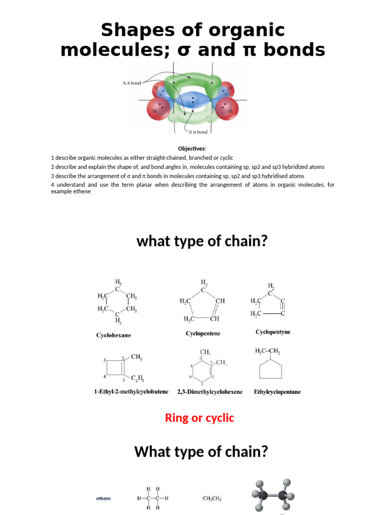 Shapes and Bonds in Organic Molecules | PDF