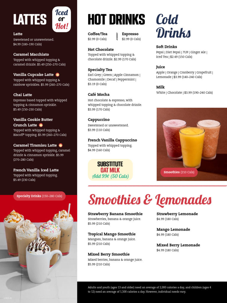 Stacked Menu 2025 Canada v2025 01 Whipped TOPPING 1 | PDF | Drink ...