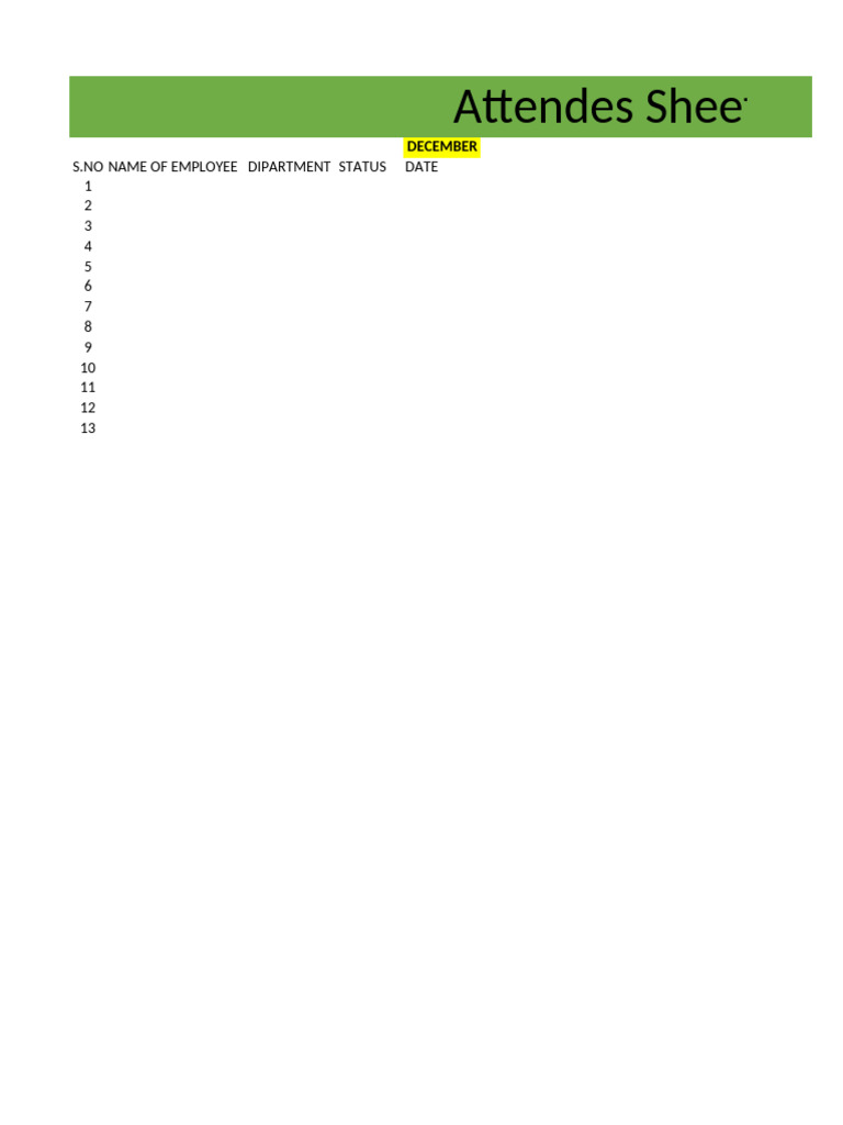 Attendes Sheet | PDF