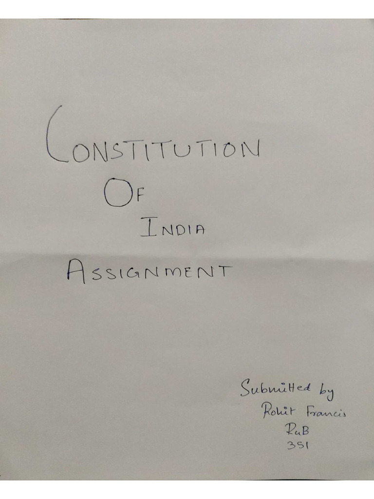 Constitution Assignment | PDF