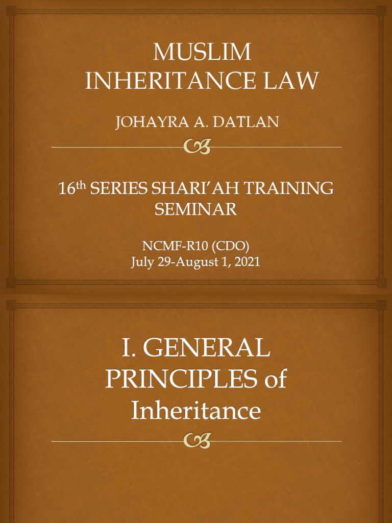 PDF For Trainees 2021 Cdo Islamic Law On Succession | PDF | Inheritance ...