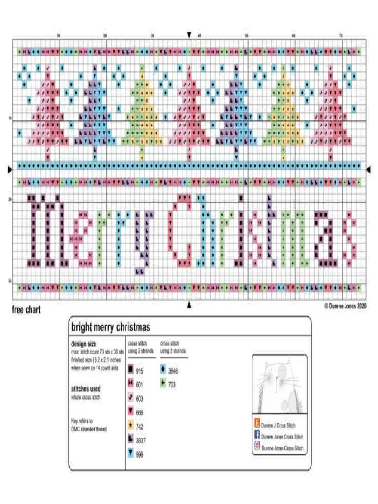 Xmas Banner Cross Stitch Pattern | PDF