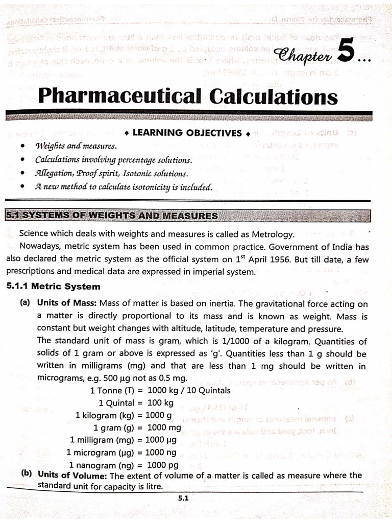 Pharmaceutical Calculations | PDF