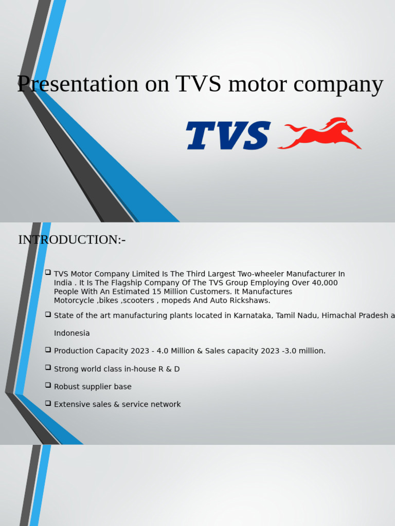 Overview of TVS Motor Company | PDF