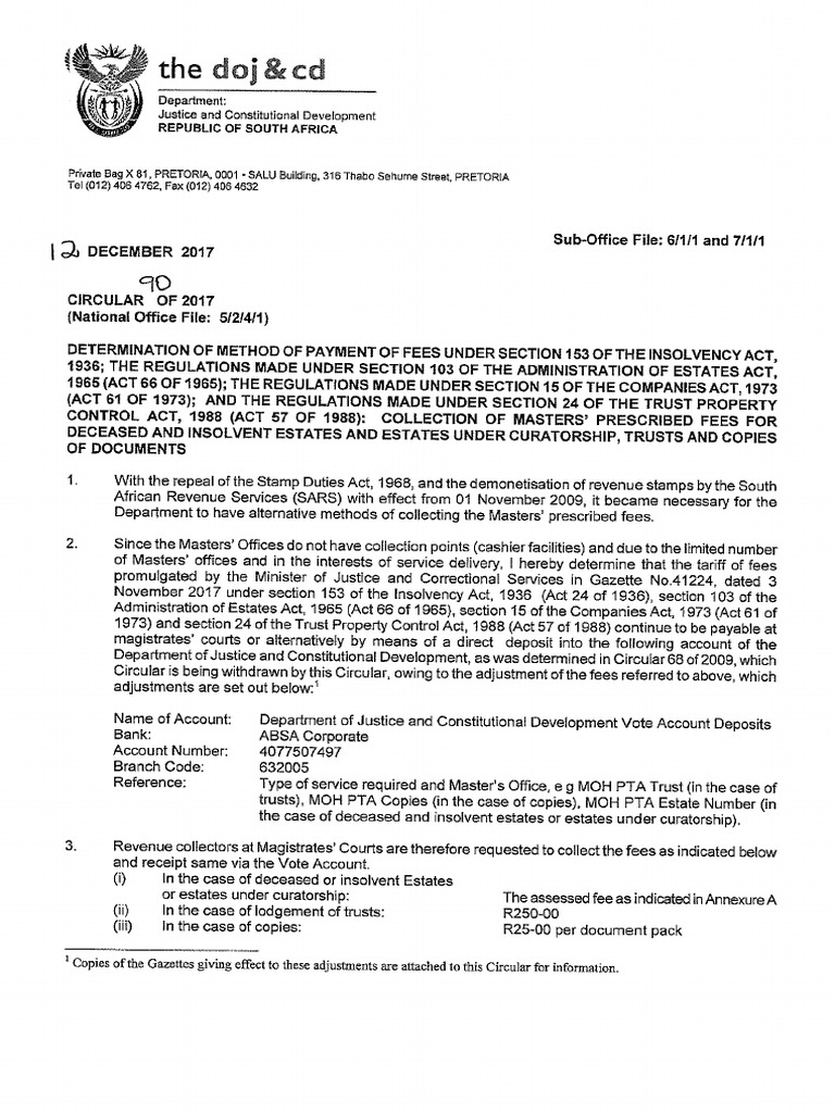 Cr2017-090-Fees. Inter Vivos Trusts | PDF