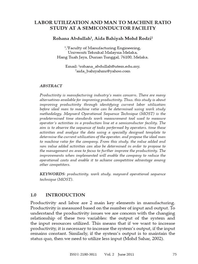 Labor_UtiLization_and_Man_to_Machine_rat | PDF | Business | Economies