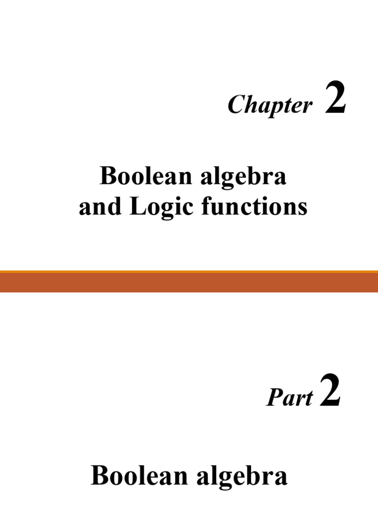 Chapter 2.2 - Boolean Algebra & Logic Functions | PDF | Boolean Algebra | Teaching Mathematics