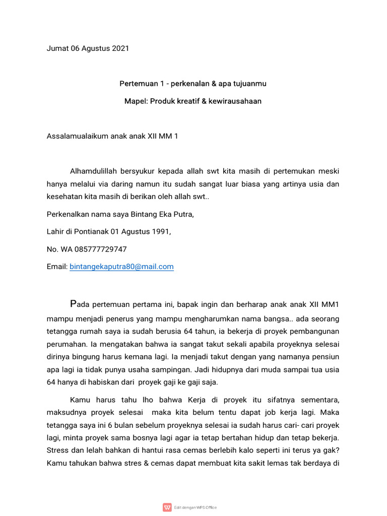 Xii Mm 1 - Pertemuan 1 Kwu | PDF
