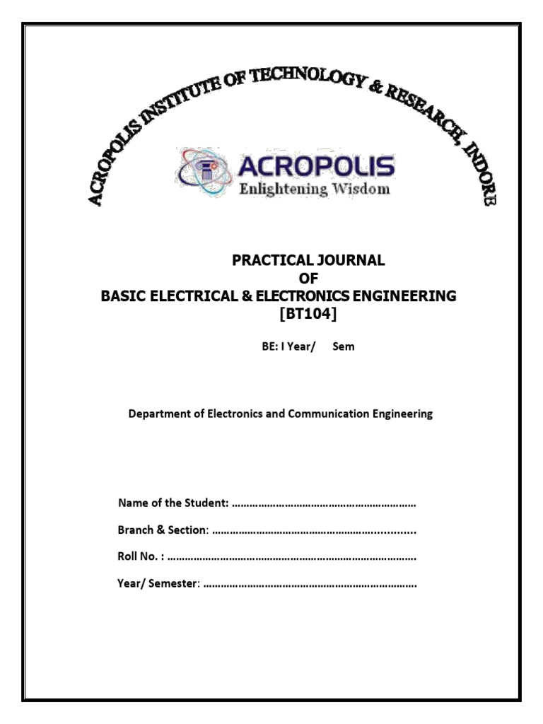 BEEE Lab Manual Student | PDF | P–N Junction | Series And Parallel Circuits