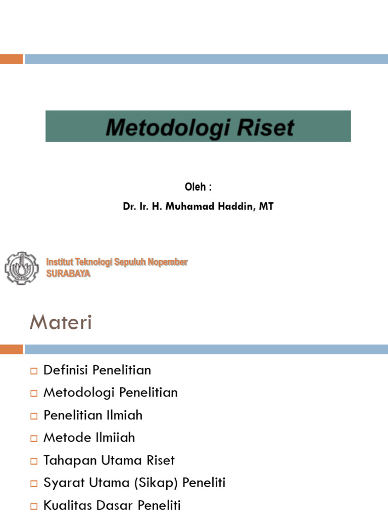 Metodologi Riset MTE-1 | PDF