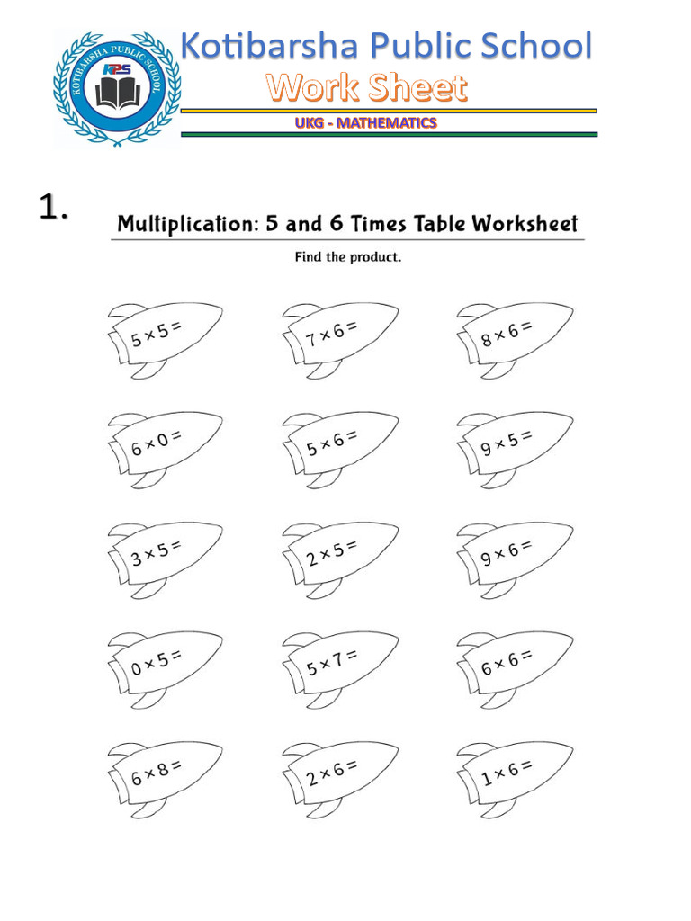 Ukg Mathematics Worksheet | PDF
