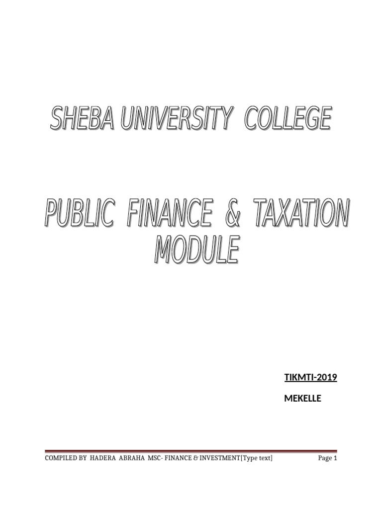 Public Finance and Taxation | PDF | Taxes | Public Finance