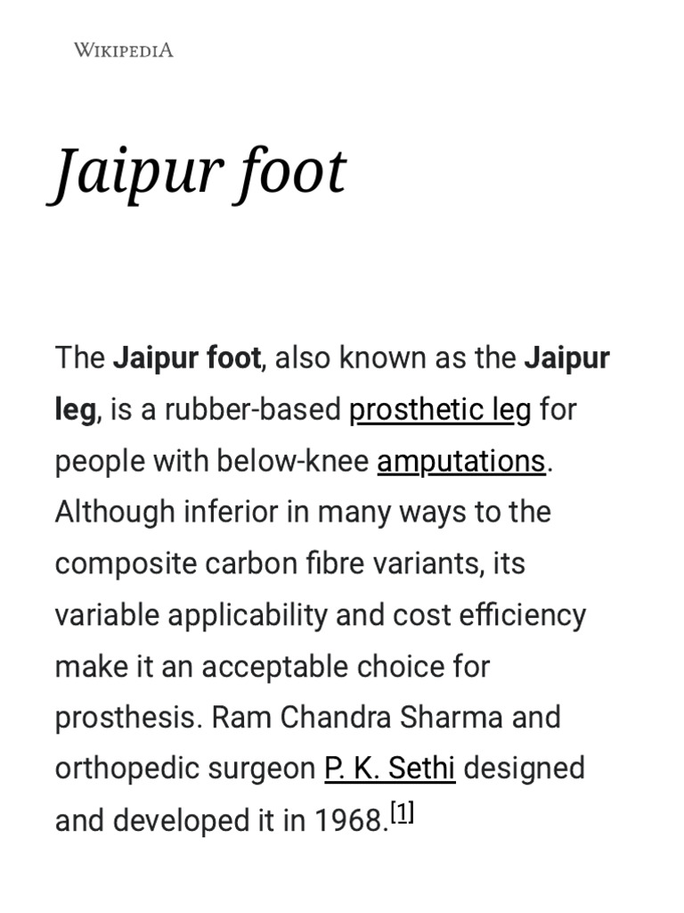 Jaipur Foot | PDF