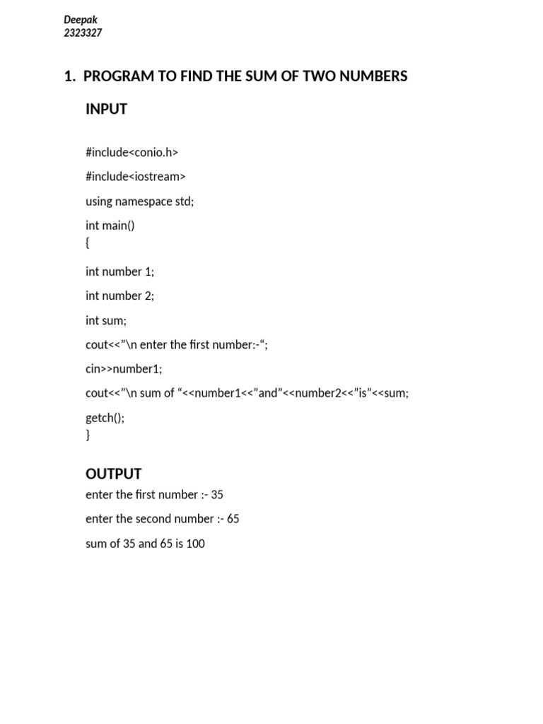 Jeevan Oops Practical File | PDF | Namespace | Computer Programming