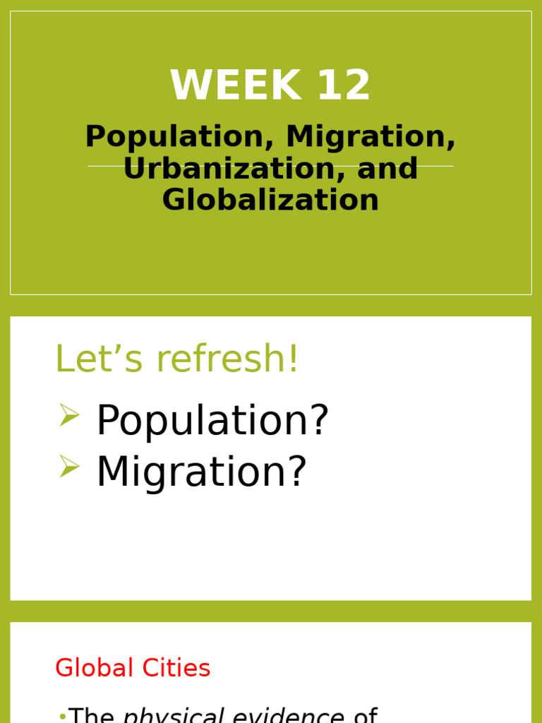 Week 12 The Contemporary World Global Cities | PDF