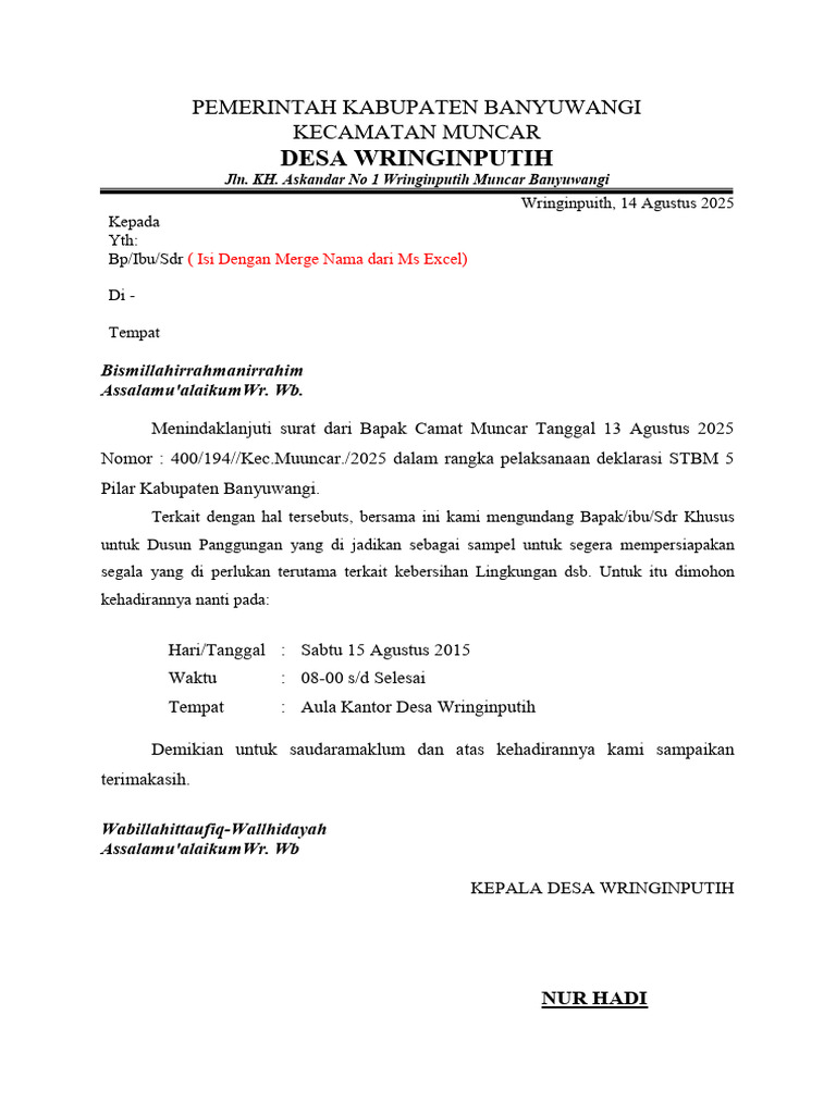 Contoh Undangan | PDF