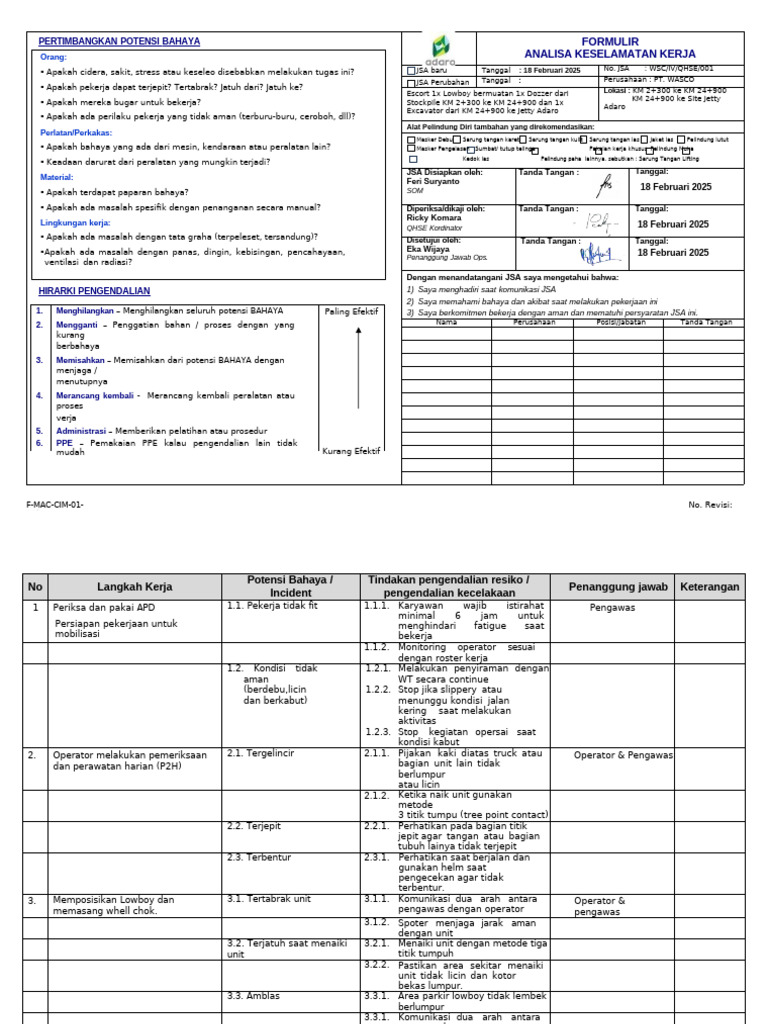 Jsa Mobilisasi A2b | PDF