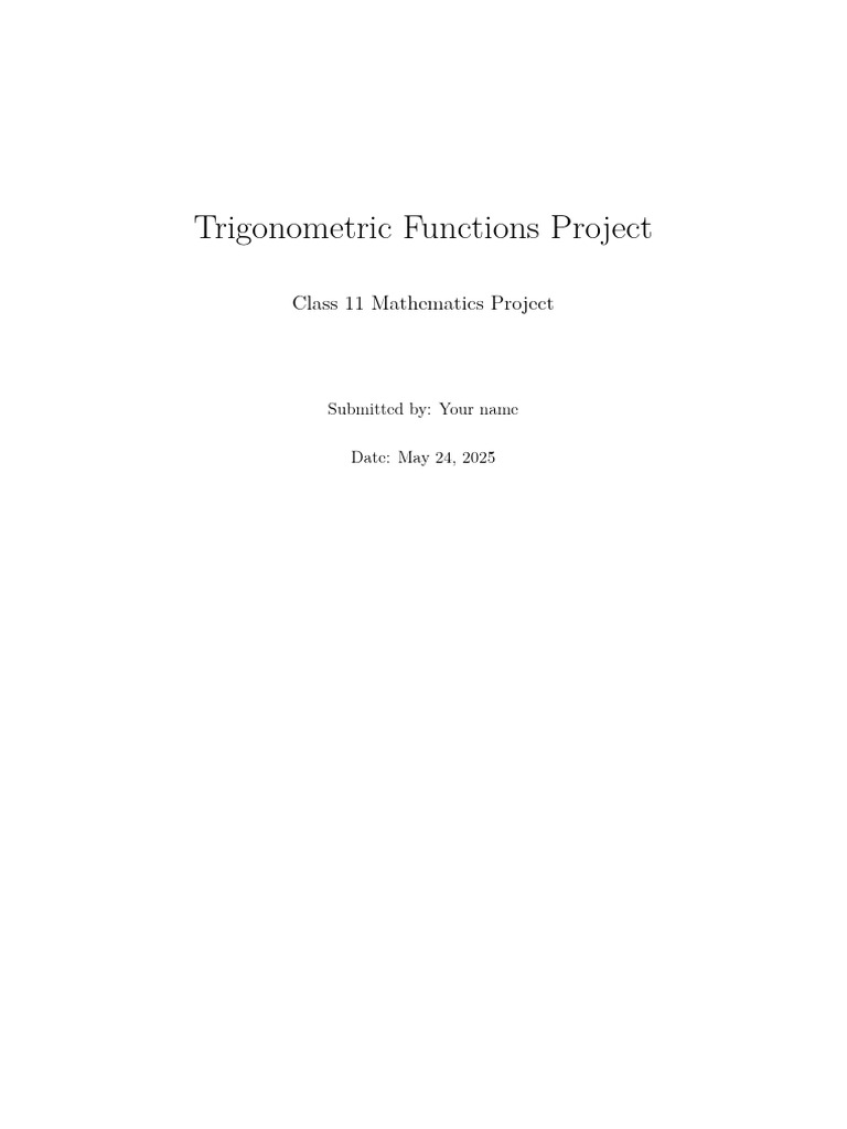 Class 11 Isc Project On Trignometry | PDF | Trigonometric Functions ...