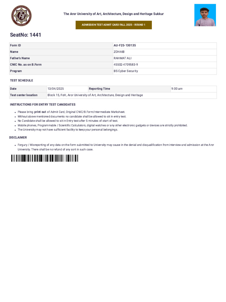 Aror University of Art, Architecture Design & Heritage Sukkur - Online ...